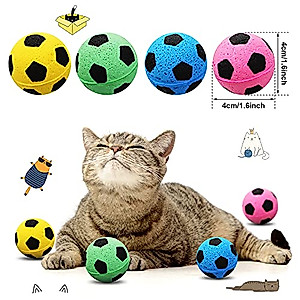 32 Pieces Foam Sponge Football Cat Toy Interactive Cat Soccer Toy Pet Sports Ball for Cat Kitten