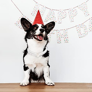 KUDES Adjustable Dog Pearl Collars with Extension Chain for Small Dogs and Cats, Cute Yorkie Girl Clothes Costume Outfits Accessories Rhinestone Diamond Décor for Puppy Kitten Wedding Party