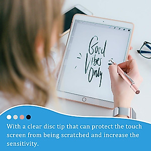 Weewooday 8 Pieces Capacitive Stylus Pens for Touch Screen, Universal Disc Fine Point Stylus Pens for Most Touch Screen Smart Devices, 4 Colors