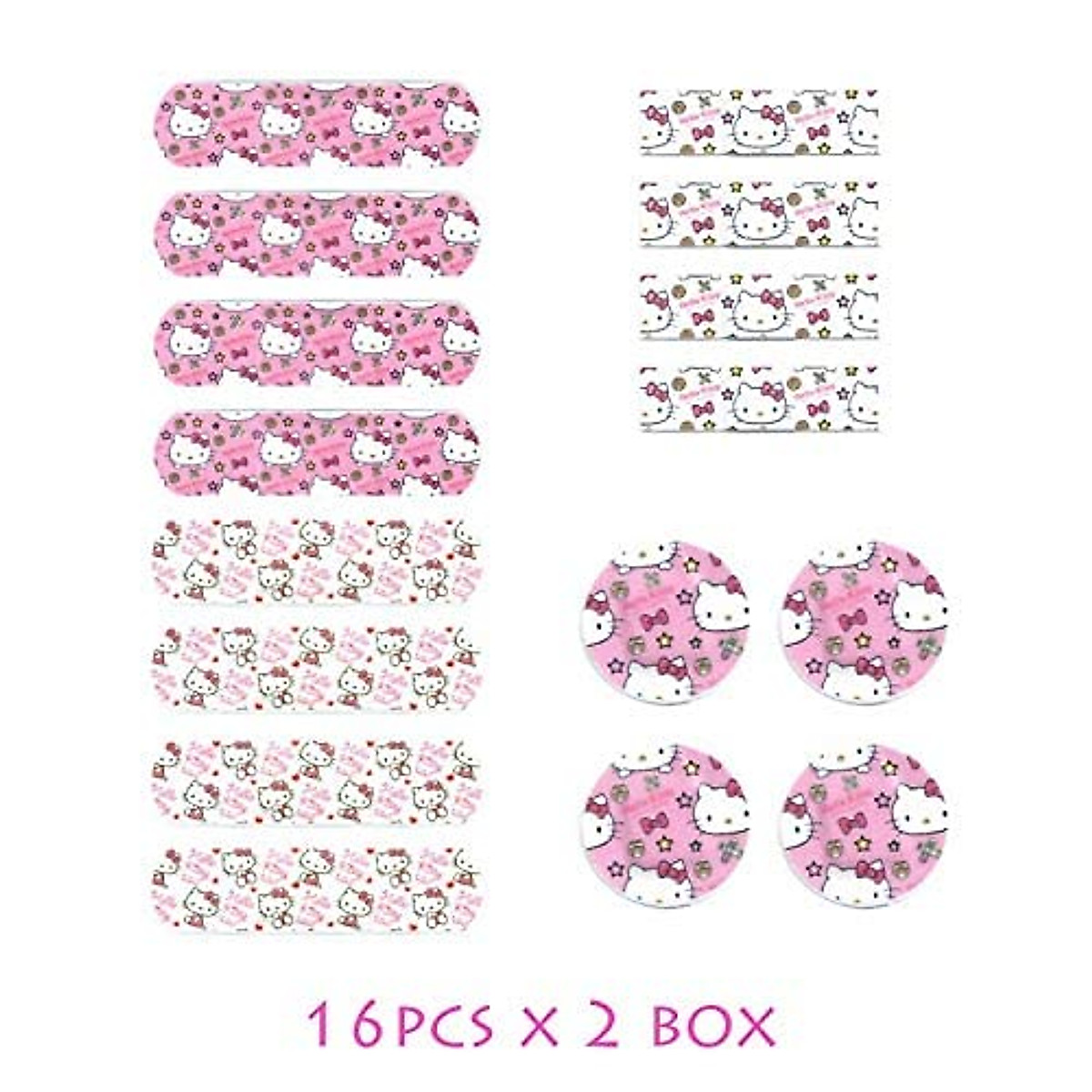 Sanrio Hello Kitty Band First Aid Tape Bandages : 32pcs (2 Boxes)