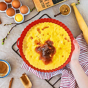 4 Pcs Air Fryer Silicone Liners Pot, Air fryers Silicone Liner Heat Resistant,Silicone Liners Pot Basket for Round Airfryer,Easy Cleaning Air fryer Oven Accessories 2 Size(8.5inch,7.5 inch,)