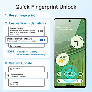 JETech Screen Protector for Google Pixel 7 with Camera Lens Protector, Easy Installation Tool, Tempered Glass Film, Fingerprint ID Compatible, HD Clear, 2-Pack Each