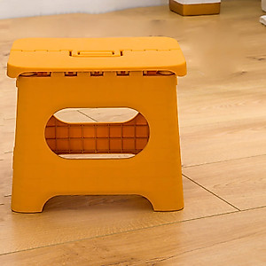 Enforose Folding Step Stool, Portable Strong Space Saving Plastic Footstool for Adults and Kids(Yellow)