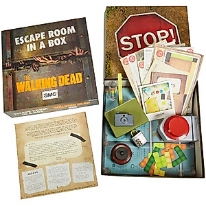 Mattel Games Escape Room in a Box:The Walking Dead Board Game, Party Game for 4 to 8 Players with Clues & Puzzles Inspired by AMC TV Series, Gift for Teens & Adults Ages 13 Years Old & Up