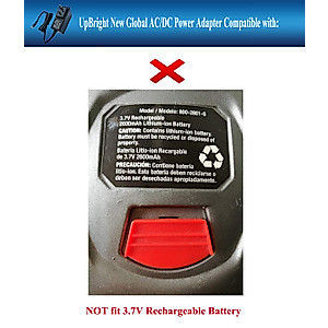 UpBright 12V AC/DC Adapter Compatible with Brinkmann Q-Beam 800-5001 800-5001-1 800-5001-W Night Vision Flashlight LED Spotlight QBeam Spot light Rechargeable Battery Power Supply Charger PSU (Barrel)