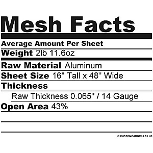 CCG 16"x48" Perforated SS Grill Mesh Sheet - Silver