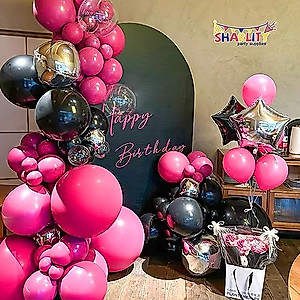 Sharlity Pink Balloons, 100 Pcs Hot Pink Balloons 12 Inch Pink Latex Balloons for Baby Shower Birthday Valentine's Day Anniversary Party Decorations