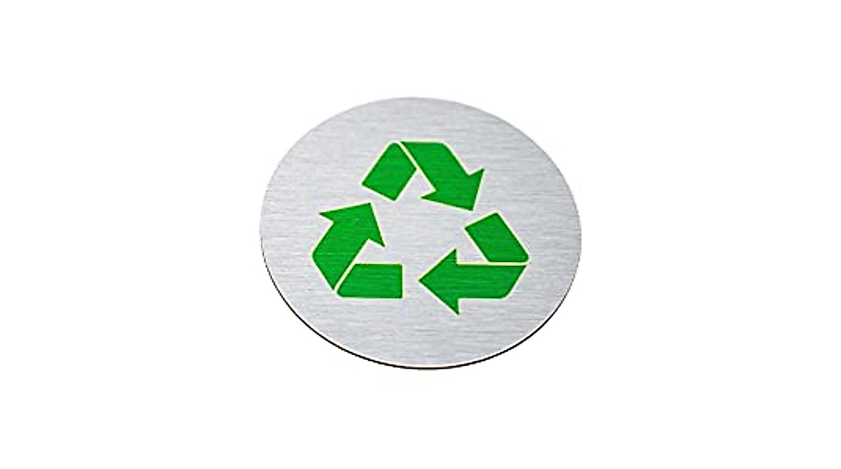Durable 2" Round Metal Recycle Sign - Eco-Friendly & Easy to Install