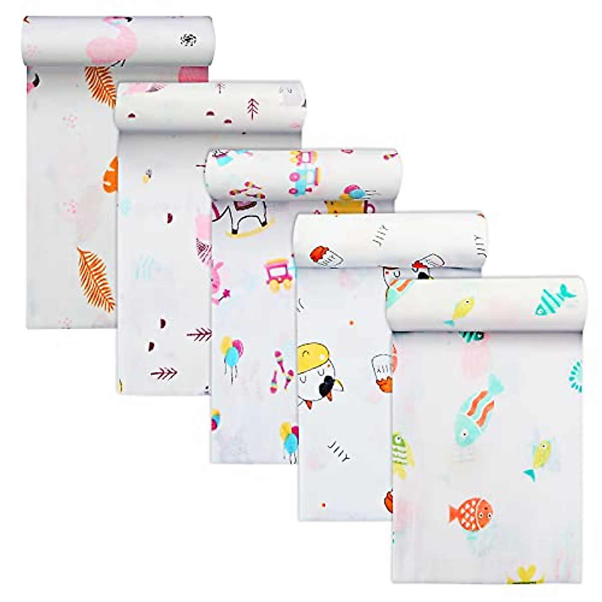 Koo-dib Baby Muslin Swaddle Blanket The Comfy Swaddles Sack 0-3 Months Receiving Baby Blanket Set of 5 Newborn Essentials Must Haves are Swaddle Blankets Baby Girl 30x30 Inches Infant Wraps