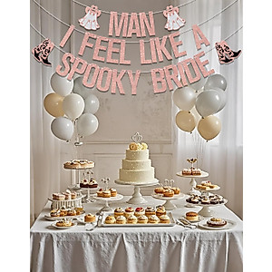 Man I Feel Like A Spooky Bride Banner Cowgirl Themed Halloween Bachelorette Party Decorations Rodeo Themed Bridal Shower Bachelorette Party Decor Supplies Rose Gold