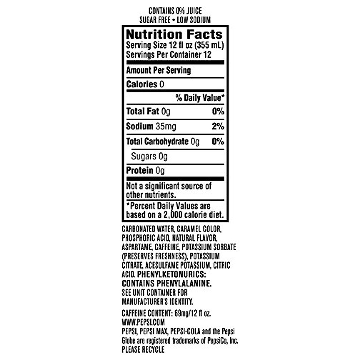 Pepsi Zero, Wild Cherry, 12 fl oz. can, 3 (12 Pack)