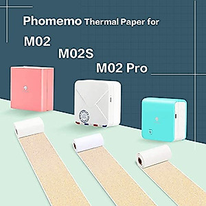 Phomemo M02 Pro Pocket Printer - with 3 Rolls Transparent Gold Paper， Compatible with iOS + Android for Plan Journal, Study Notes, Art Creation, Work, Gift