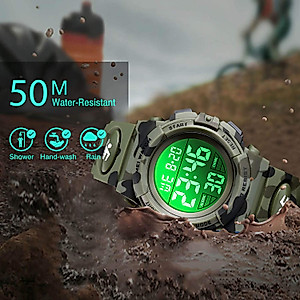 Watch for Boys 4-12 Year Old, Kids Camouflage Digital Sports Waterproof Outdoor Analog Electronic Watches with Alarm Stopwatch, Children Birthday Presents Gifts Toys for Age 4-12 Year Old Boys Girls