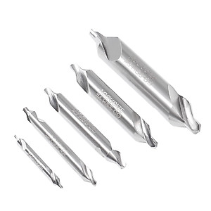 Accusize Industrial Tools 5pc ANSI M42 (H.S.S. + 8% Cobalt) Center Drill Set, 0556-5500