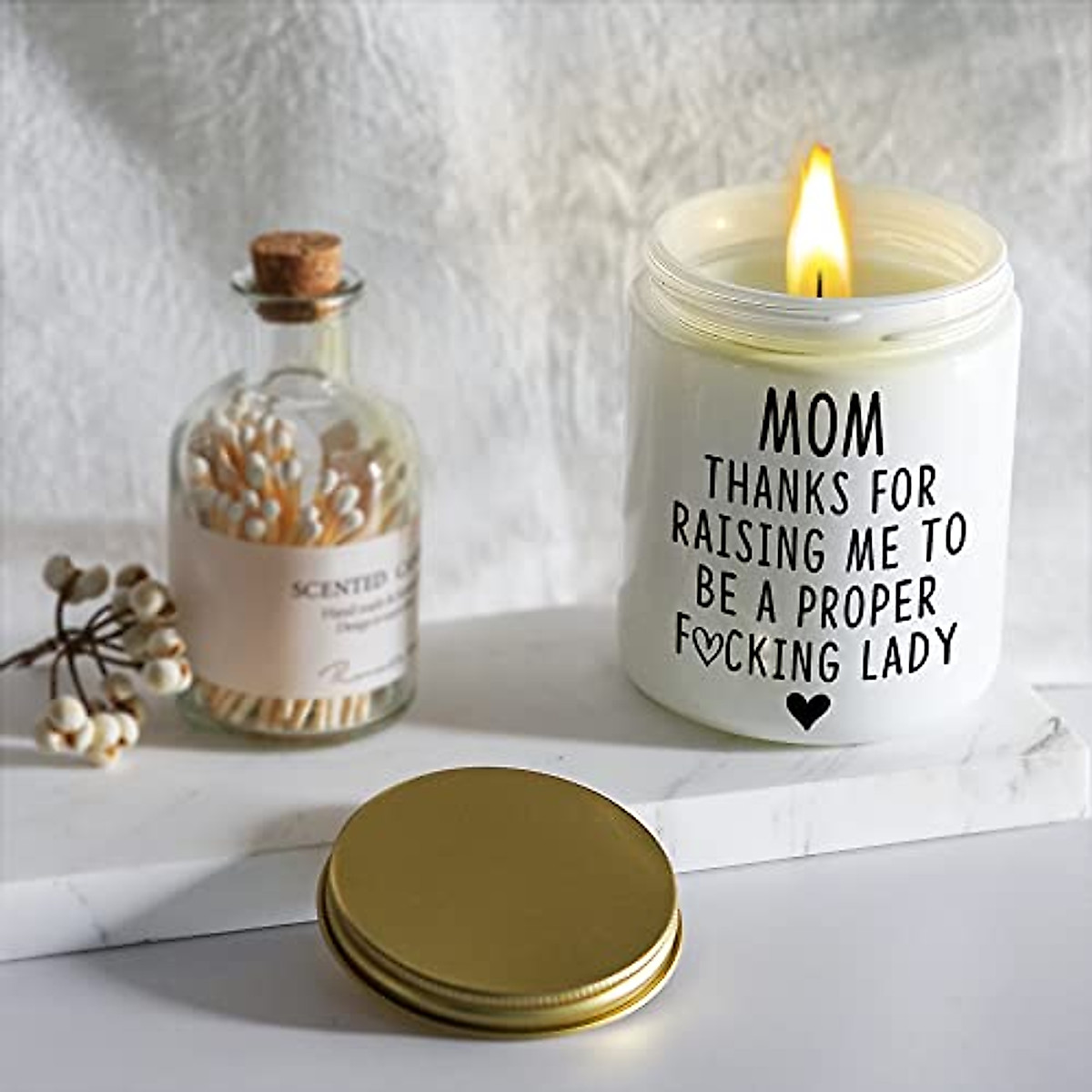 Mom Candle Gifts for Mom Birthday Mothers Day Gifts for Mom from Daughter, 7OZ Funny Long Lasting Lavender Scented Candles, Happy Christmas Bday Thanksgiving Day Presents for Mother from Daughter