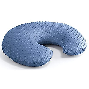 The Peanutshell Nursing Pillow Cover Set for Baby Boys or Girls | Dinosaur & Navy Blue Minky Dot | Unisex 2 Pack