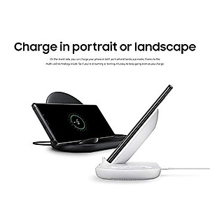 SAMSUNG Wireless Charger DUO Fast Charge Stand & Pad Universally Compatible with Qi Enabled Phones and Select SAMSUNG Watches (US Version), Black