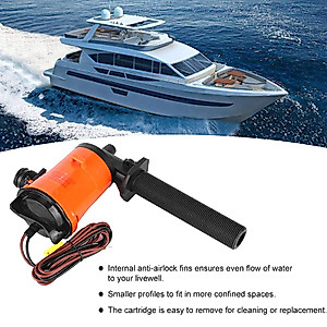 Estink Pump, 12V 800GPH Live Bait Aerator Submersible Cartridge Boat Bilge Pump Boat Accessory SFBPIG800-05 90 Degree Boat Aerator Pump