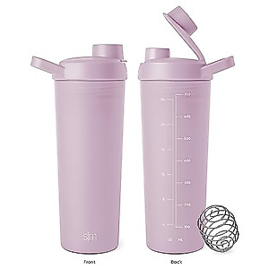 Simple Modern Plastic Protein Shaker Bottle with Ball 24oz | Shaker Cup for Protein Mixes, Shakes and Pre Workout | Rally Collection | Lavender Mist