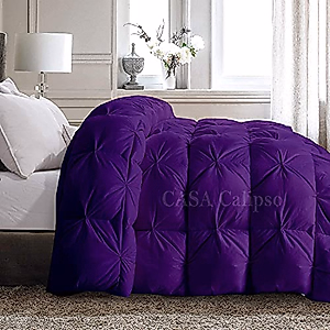 All Season Pinch Down-Alternative Oversize Pinch Plated Comforter Set 400 Thread Count 100% Egyptian Cotton,Purple Solid
