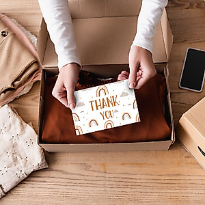 Pajean 24 Pcs Boho Thank You Cards with Envelopes and Stickers Rainbow Greeting Cards Boho Theme Note Cards Appreciation Card Thank You Cards for Baby Shower Wedding Boho Party Favors