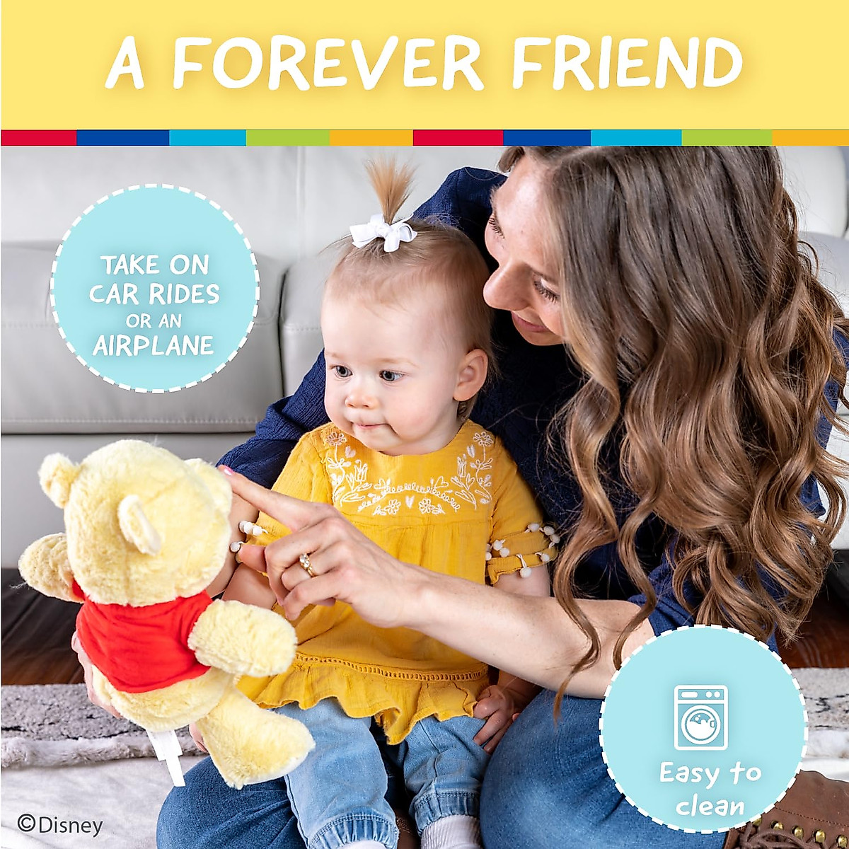 KIDS PREFERRED Disney Baby Winnie the Pooh and Friends Stuffed Animal with Jingle and Crinkle, Pooh 9”, Standard Safe for All Ages