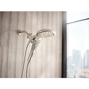 Moen 220C3BN Verso Eight-Function 7" Diameter Spray Head Standard With Handshower, Brushed Nickel, 72" Hose