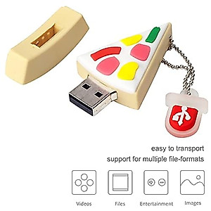 32GB USB Flash Drive Pizza-Shaped, BorlterClamp Novelty USB Drive Thumb Drive Memory Stick for External Data Storage