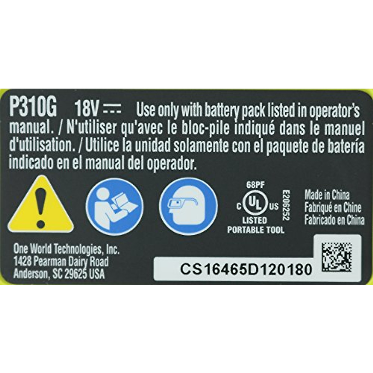 Ryobi P310G 18v Pistol Grip Variable Discharge Rate Power Caulk and Adhesive Gun (Tool Only, Holds 10 Ounce Carriage)