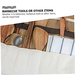 INOOMP 1pc Outdoor Storage Bag Camping Cutlery Organizer Tableware Bags Utensil Storage Bag Outdoor Tableware Pouch Picnic Tableware Storage Bag Guard Travel Canvas Hanging Spoon Pocket