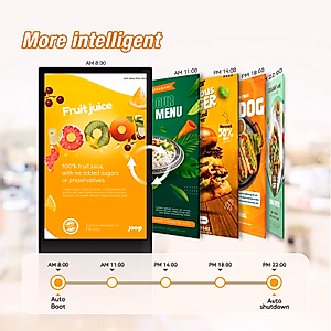 Canlarriz 43 Inch 4K UHD 400nits Movable Floor Standing Digital Signage Commercial Display LCD Monitor Advertising Screen 4-64GB Android 11.0 with HDMI in