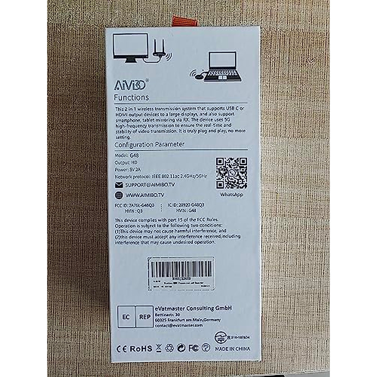 Wireless HDMI Transmitter and Receiver 4K, USB C & HDMI Dual Transmit Ports, HDMI & VGA Dual Screens, 2.4/5G Streaming Smooth Video/Audio Extender 165FT/50M for Mac, Cable Box,Phone, Laptop,Blu-ray