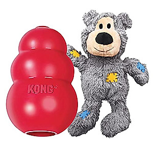 KONG - Classic and Wild Knots Bear - Dog Chew Toy and Stuffed Dog Rope Toy - for Medium Dogs