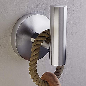 Brushed Nickel Bathroom Towel Hooks Rust Proof Stainless Steel Heavy Duty Clothes Coat Robe Holders 2 Pack Wall Mounted Hooks for Bedroom Kitchen Hotel Outdoor