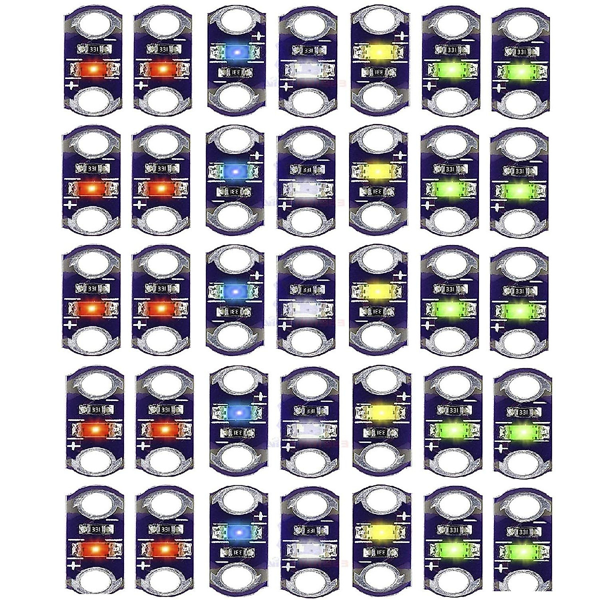 Leyal 50pcs/lot Smart Electronics Lilypad Led Red/White/Orange/Emerald Green/Blue/Yellow/Yellow Green Light Module for arduino IDS Lilypad LED Module
