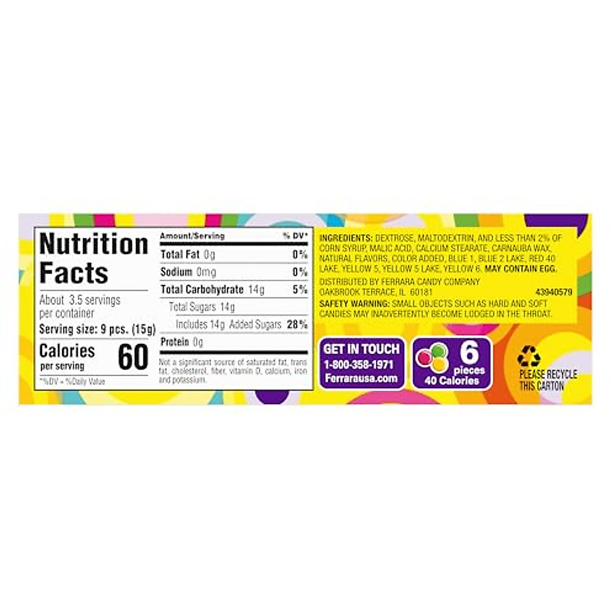 Wonka Gobstopper Everlasting Candy, Jawbreaker Candy, 5 oz (Pack of 12)