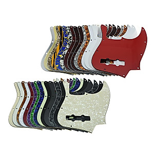 KAISH 4 String J Bass Style Pickguard Bass Pick Guard Scratch Plate for USA/Mexico Jazz J Bass Silver Mirror