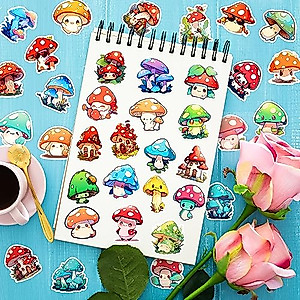 100 PCS Cute Stickers Pack,Cartoon Mushroom Stickers for Kids Boys Girls,Waterproof Aesthetic Stickers for Water Bottle Laptop Scrapbook Notebook Skateboard