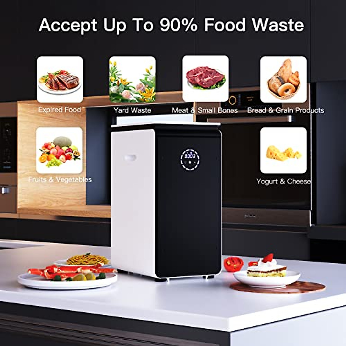 GEME | World's First Bio Smart Electric Composter Kitchen, Turn Food Waste into Real Organic Compost No Dehydration - 19L Food Cycler Compost Machine with Electric Compost Bin…