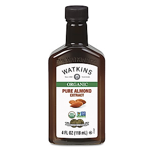 Watkins Organic Pure Almond Extract, Non-GMO, Kosher, 4 oz. Bottle, 1-Pack
