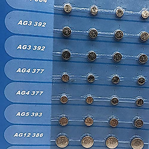 Cotchear 40pcs Alkaline Cell Batteries Assorted 1.5 Volt AG1/LR621 AG3/LR41 AG4/LR626 AG5/LR754 AG12/LR43 AG13/LR44 Coin Batteries Set 0% Mercury