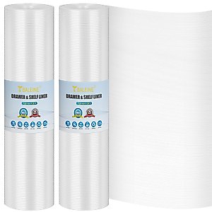 BALEINE Shelf Liner Drawer Liner, 17.25 in x 20 Ft BPA Free Cabinet Liner Non-Toxic Non-Slip Washable Oil Resistant Kitchen Liners (17.25''x20', 2 Roll)