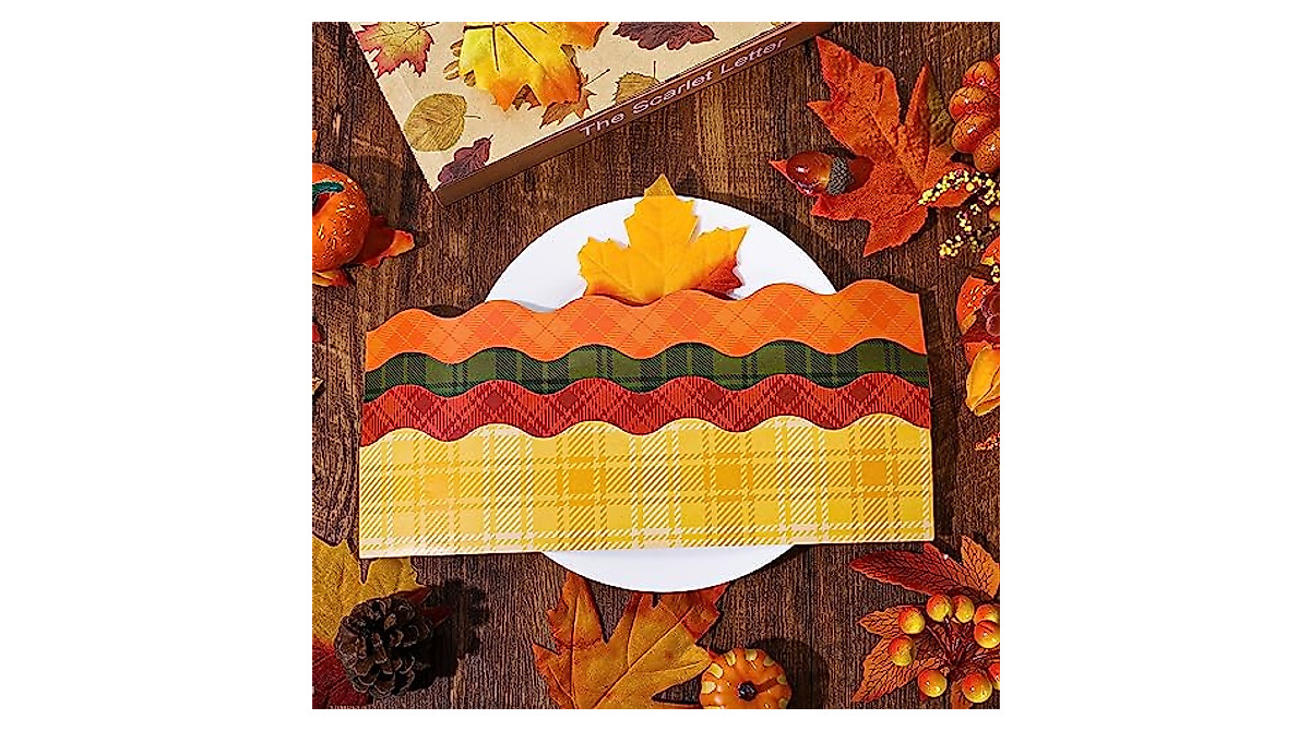 AnyDesign Fall Plaid Bulletin Board Borders - 79FT Decor