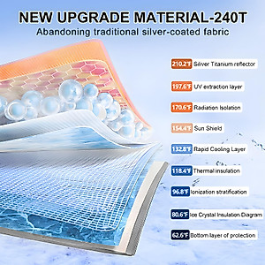 T TGBROS Windshield Sun Shade for Ford Bronco Accessories 2021 2022 2023 2024 Block Heat and Sun Protection Sun Shield Sun Visor Cover Foldable for Bronco 2/4-Door (Silver & Black)