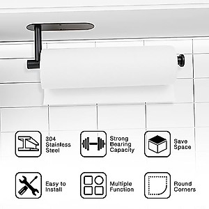 Paper Towel Holder Under Cabinet Self Adhesiver Hanging Paper Towel Holder Mounted Kitchen Hardware Paper Towels Bulk Black Stick on Paper Towel Holder Door Large Paper Towel Roll Holder Wall Sink