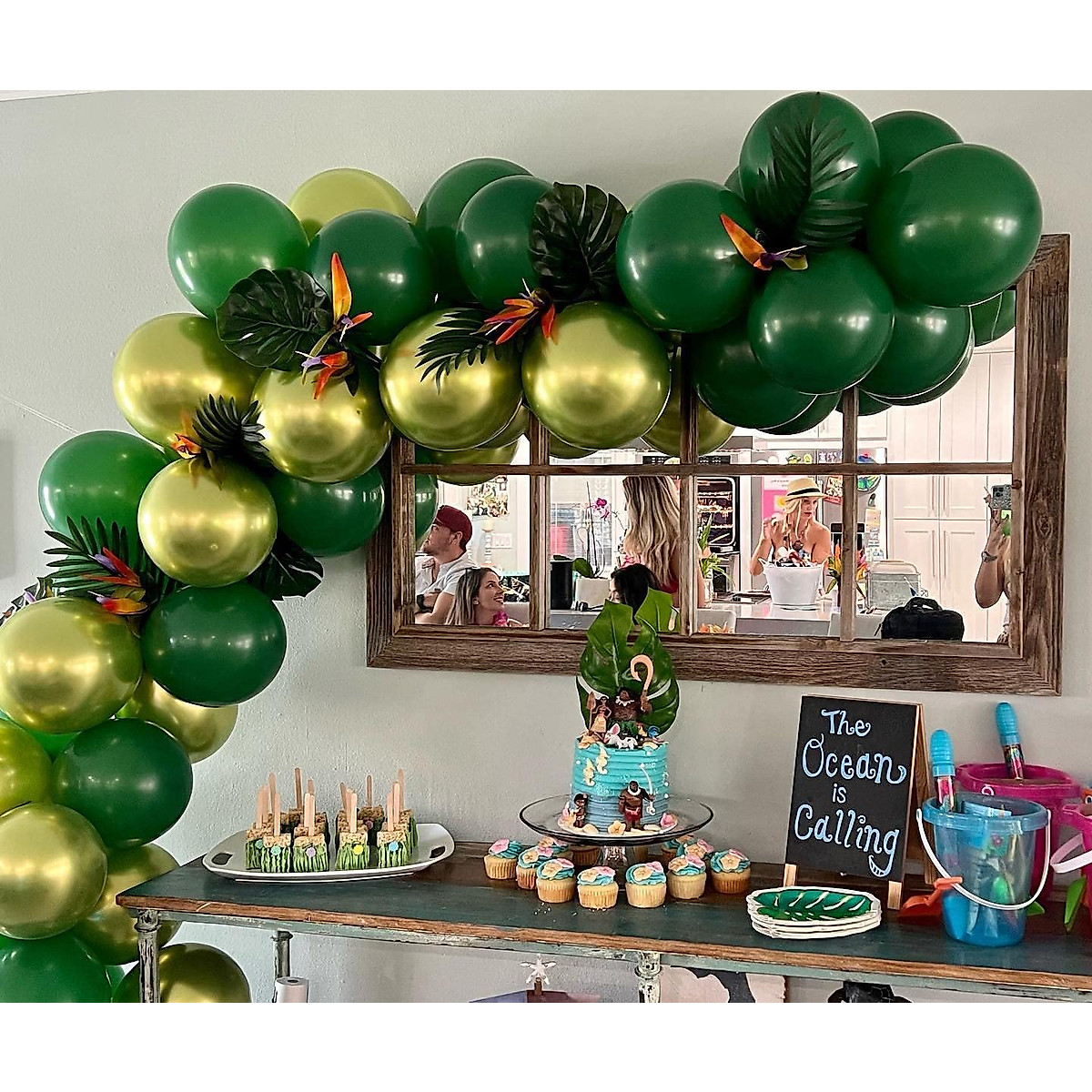 Dark Green Balloons Different Sizes 85pcs Green Balloon Garland Arch Kit 5/10/12/18 Inch Matte Dark Green Latex Balloons for Jungle Safari Party Decor Baby Shower Birthday Party Christmas Decorations