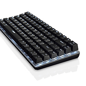 Qisan Gaming Keyboard Mechanical Wired Keyboard Blue Switch Backlight Keyboard 82-Keys Extreme Simple Design Black