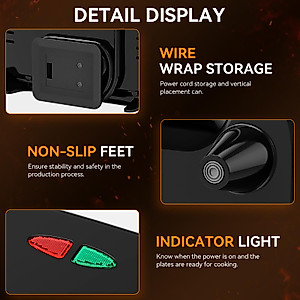 Snailar ABS07 Sandwich Maker, 2 Slice Grilled Cheese Maker with Non-stick Flat Plates, Indicator Lights, Cool Touch Handle, Easy to Clean and Store, 750 W