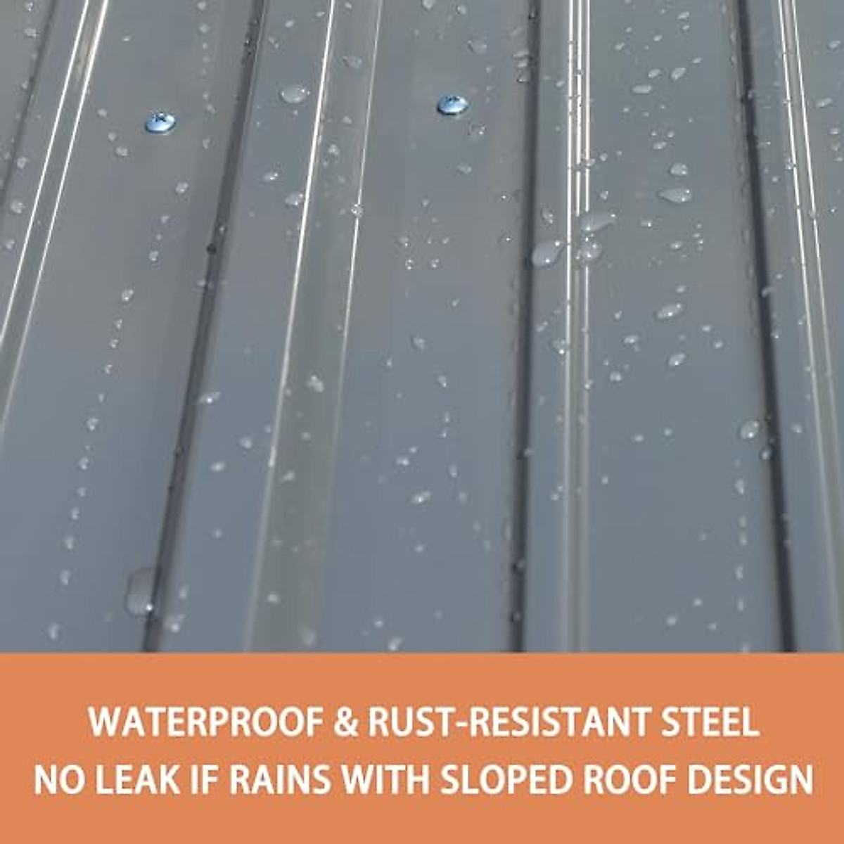 MUPATER Shed Outdoor Storage 10 x10 FT, Metal Shed Kit with Lockable Doors and Vents, Garden Furniture Tools Storage Shed House for Backyard, Patio and Lawn, Grey