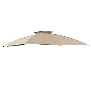 Garden Winds Replacement Canopy Top Cover for Broyhill Eagle Brooke Ashford Asheville Gazebo - Riplock 350 - Beige - Will FIT These Models ONLY: A101007600, A101007603, A101007604
